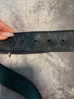 Louis Vuitton | Bags | Louis Vuitton Black Monogram Lv Buckle Belt ...